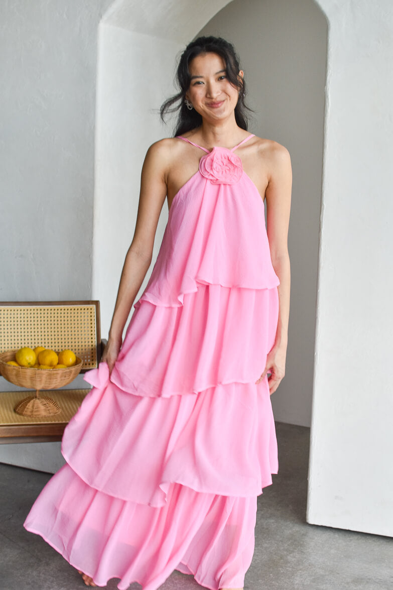 Lyon Rosette Maxi Dress – Confête