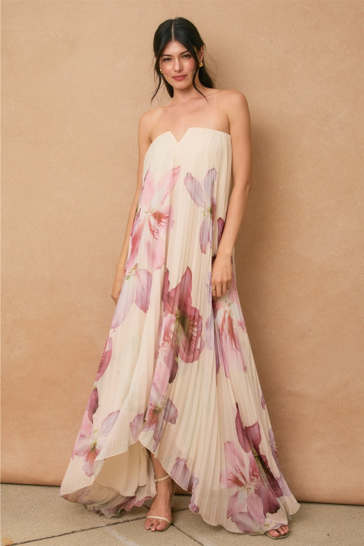 Moonlit Pleated Maxi Dress - Orchid – Confête