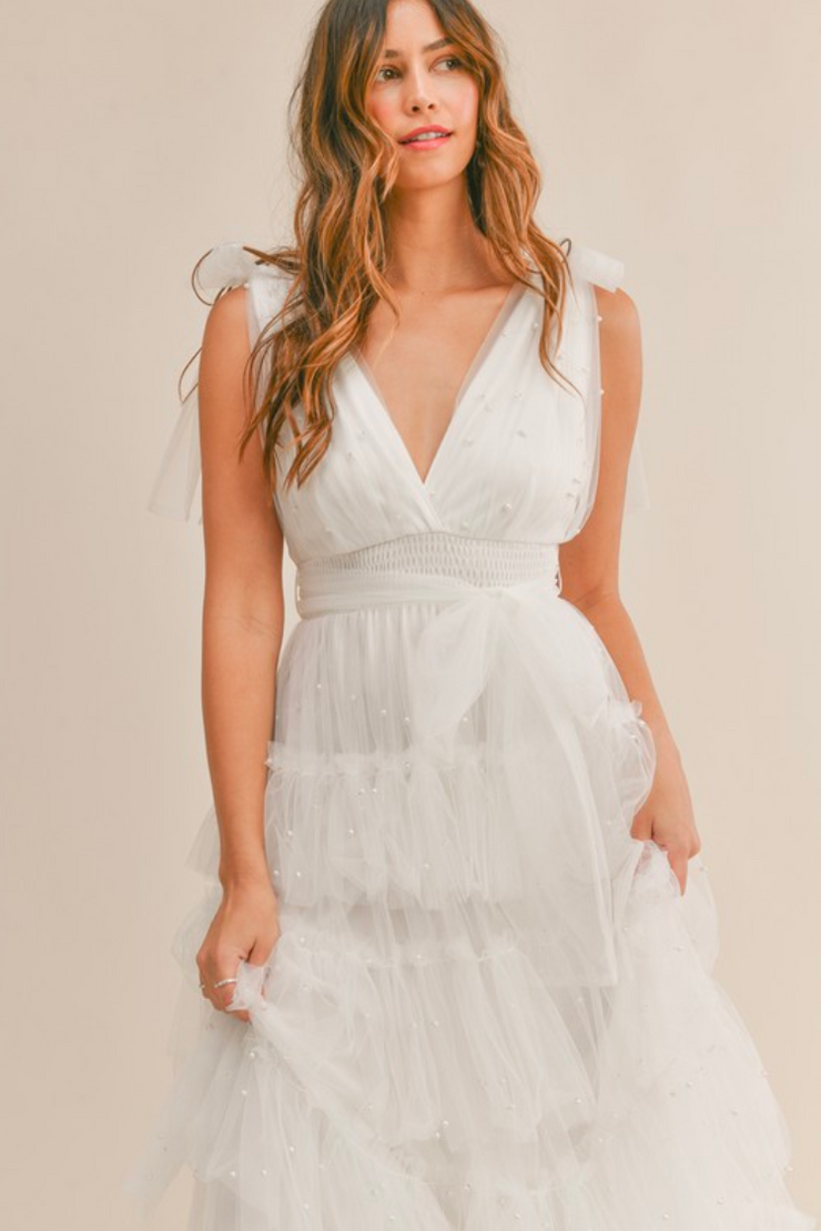 Perla Tulle Tiered Maxi Dress - FINAL SALE – Confête